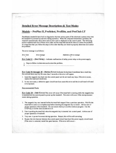 Pacemaster Error Codes #1 - Field Tech Fitness Solutions